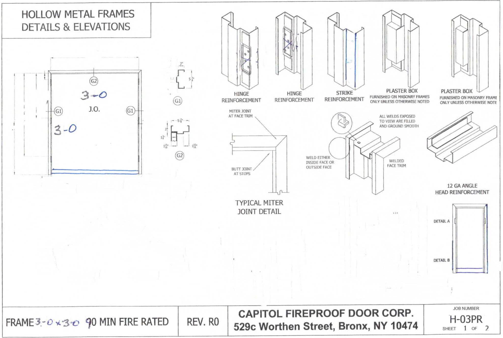 Steel Welded and Knockdown Frames | Capitol Fireproof Door
